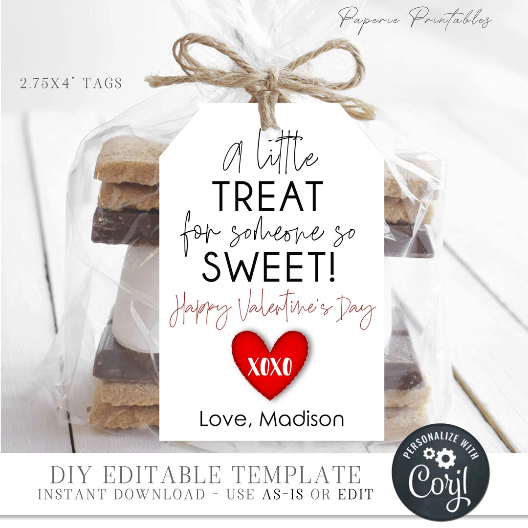 Editable Valentine's Day Gift Tag, A Little Treat for Someone Sweet ...