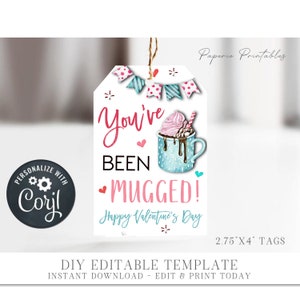 EDITABLE Office Valentine Game, You've Been Mugged Valentine Printable ...