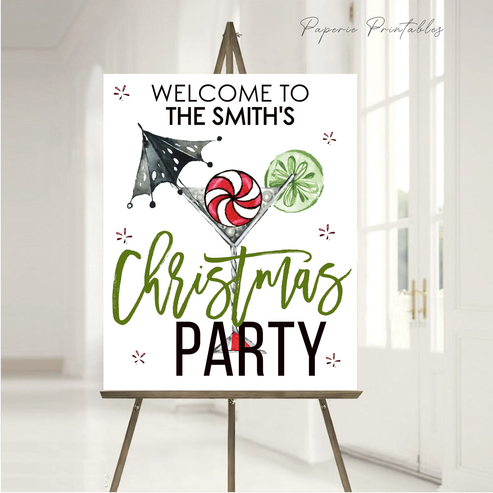 Editable Christmas Welcome Sign Holiday Welcome Sign - Etsy