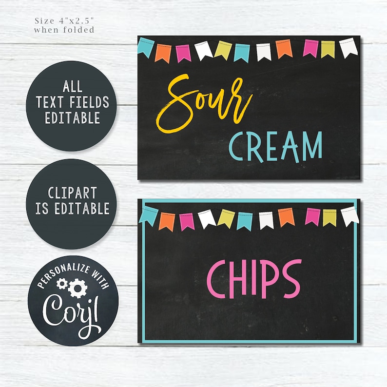 EDITABLE Birthday Party Food Tent Labels Chalkboard Food - Etsy