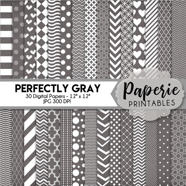 Gray and White Paper - Etsy