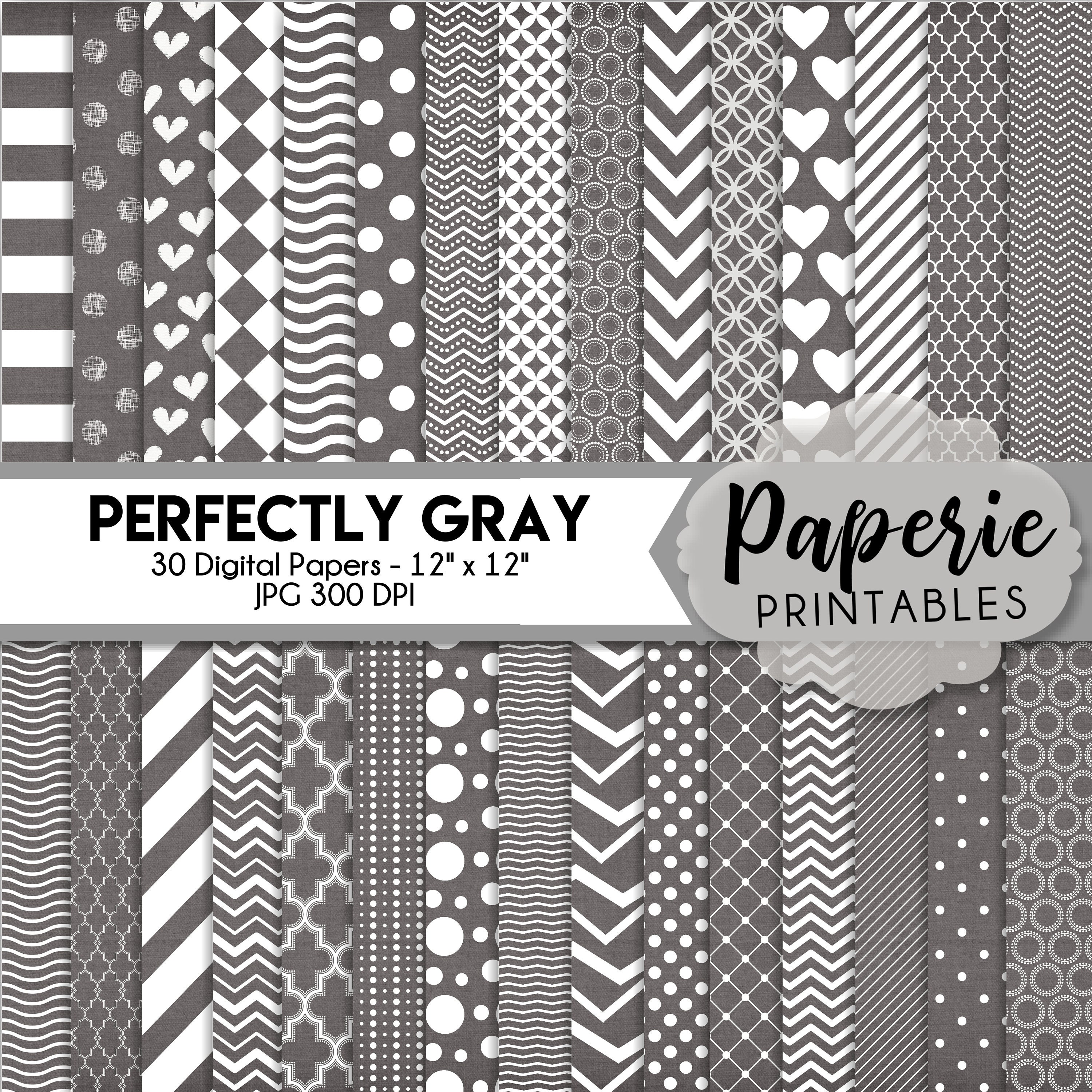 Gray & White Pattern Digital Paper - 12x12 Digital Scrapbooking Paper ...