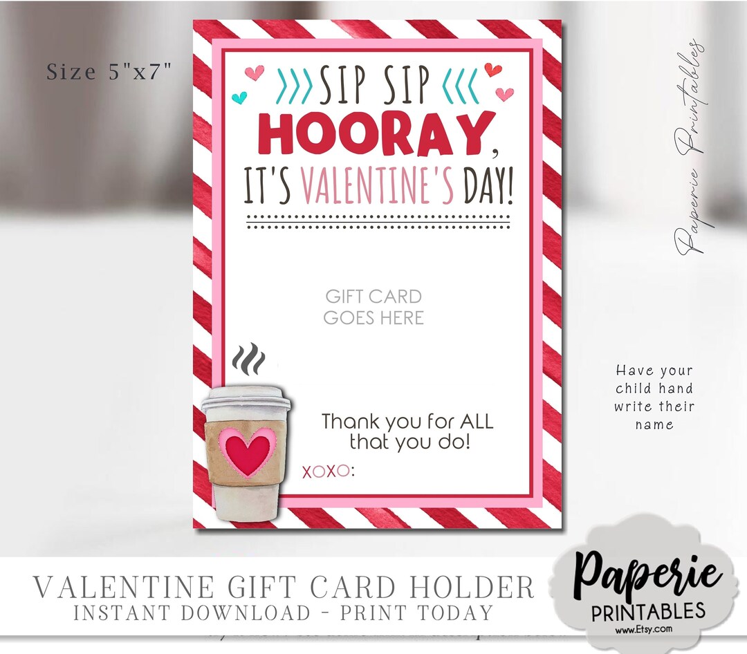 Valentine's Day Coffee Gift Card Holder: Teacher Employee Appreciation ...
