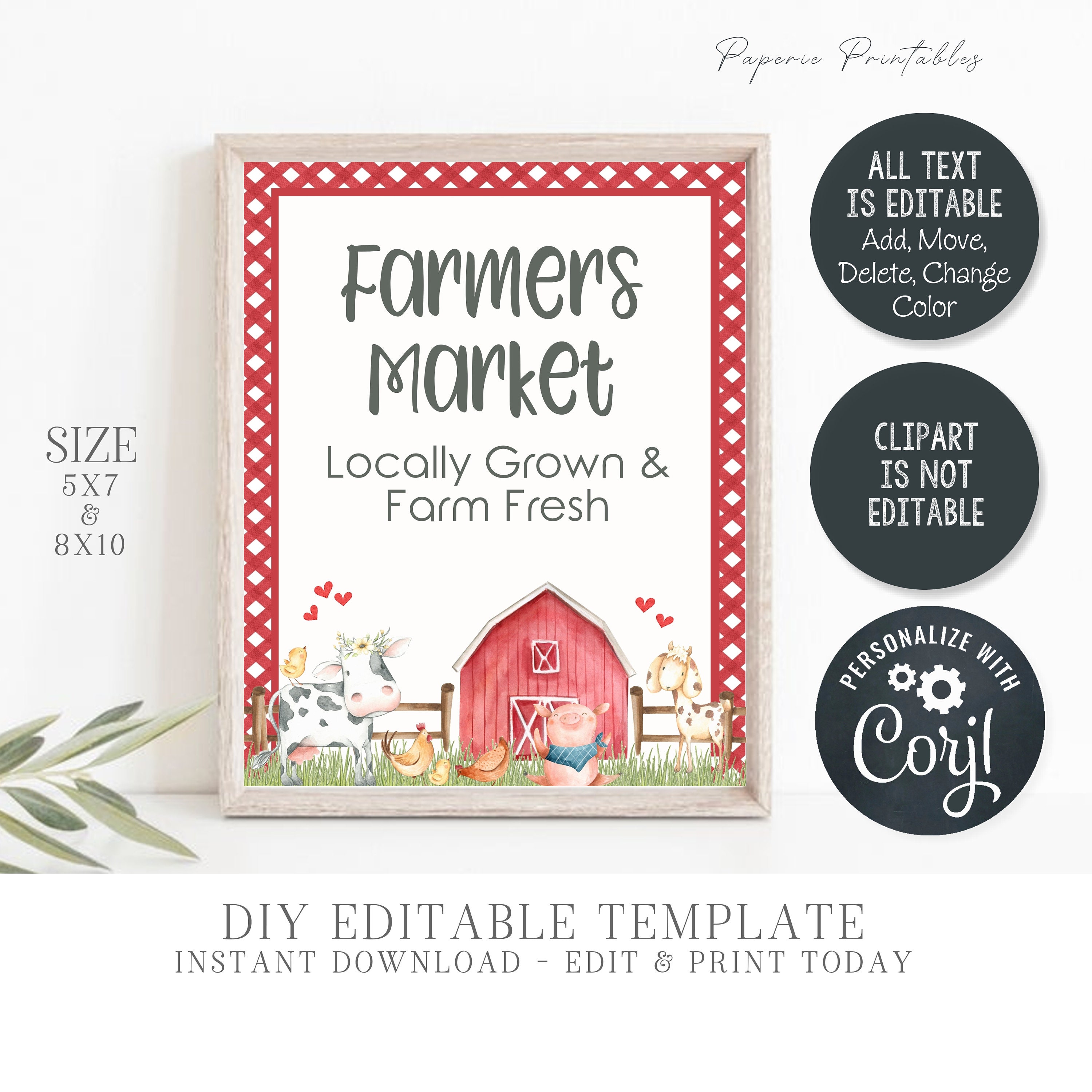 EDITABLE Farm Party Signs DIY Barnyard Party Signs Grazing - Etsy