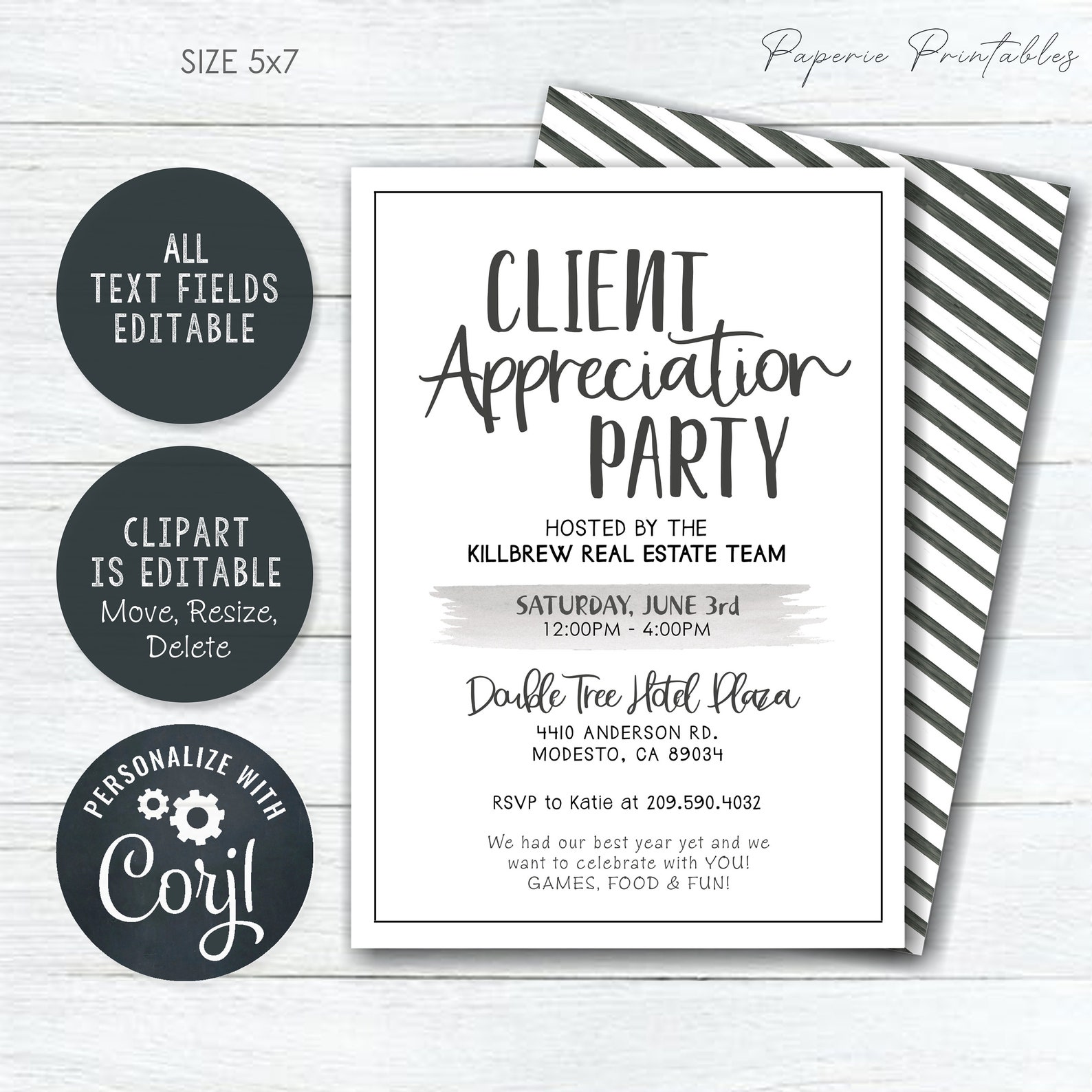 Editable Client Appreciation Party Invitation: DIY Corjl Template # ...