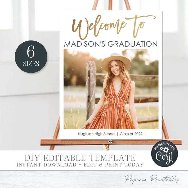EDITABLE Graduation Welcome Sign Graduation Photo Sign - Etsy