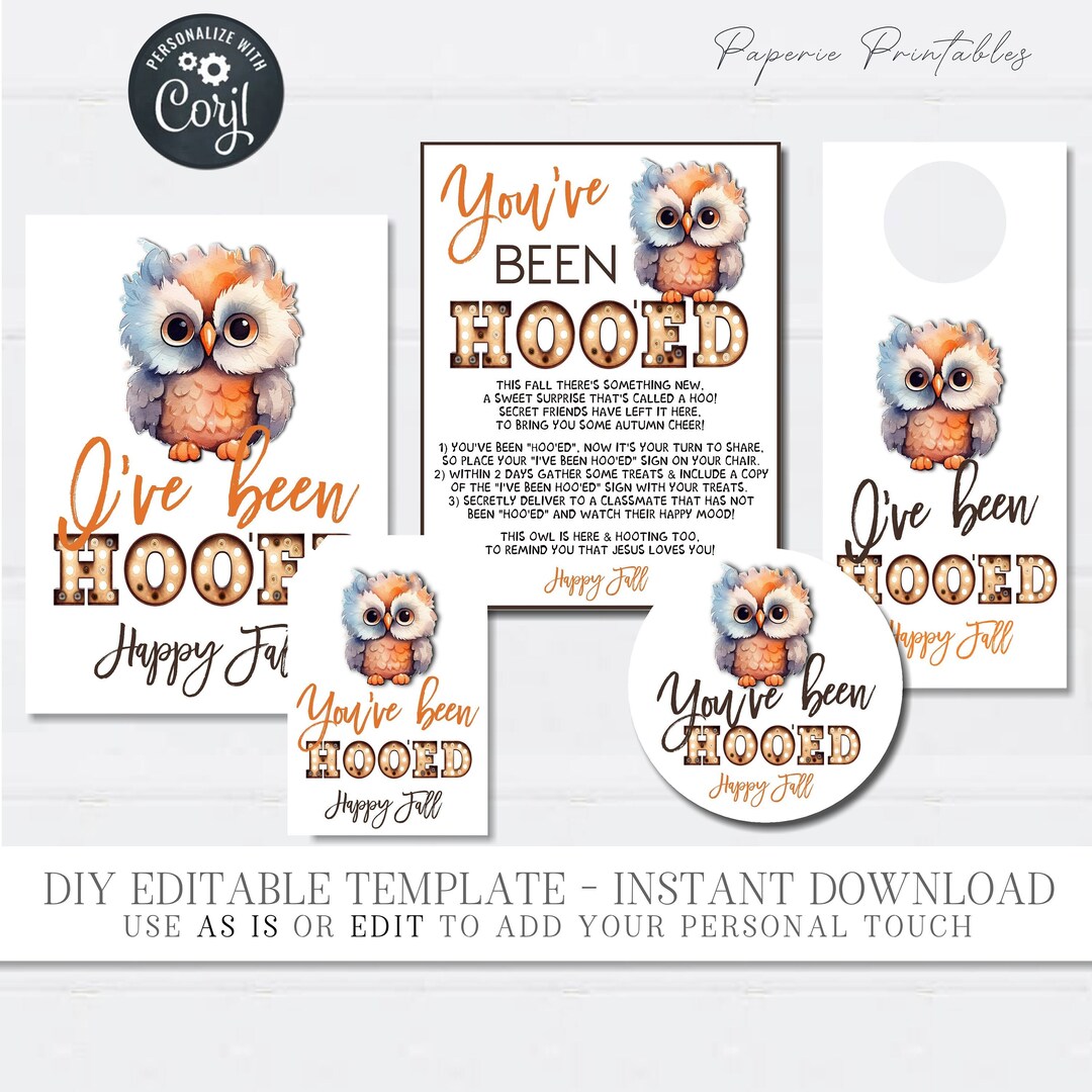 EDITABLE School Fall Game Printables, You've Been Hoo'ed Happy Fall ...