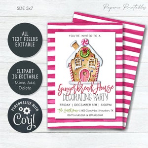 EDITABLE Gingerbread House Decorating Party Invitation Gingerbread ...