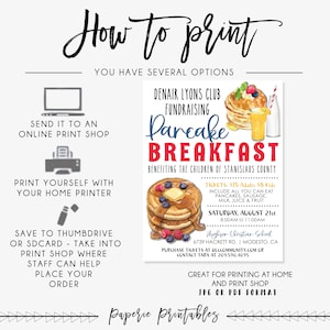 EDITABLE Pancake Breakfast Fundraiser, Pancake Breakfast Flyer ...