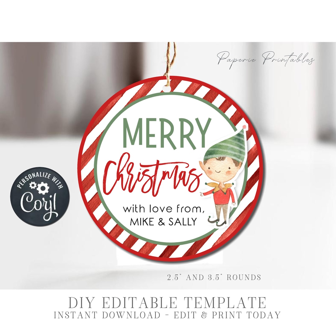 Editable Christmas Gift Tag Labels, Gift Tags, Holiday Gift Tag Labels ...