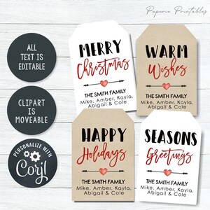 Editable Christmas Gift Tags - DIY Gift Tags - Merry Christmas Gift ...