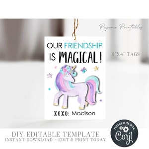 EDITABLE Unicorn Valentine Cards, Kid Valentine Cards, School Valentine ...