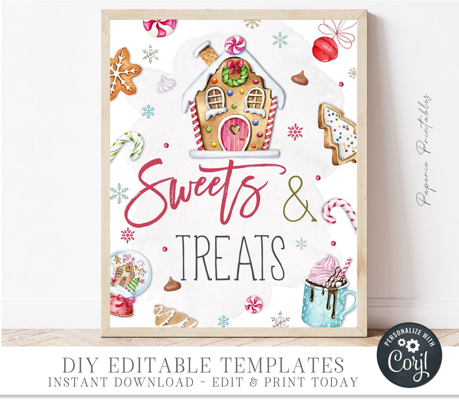 EDITABLE Gingerbread Party Signs BUNDLE Christmas Gingerbread - Etsy