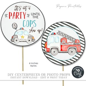 EDITABLE First Responders Party Decorations, First Responders Birthday ...