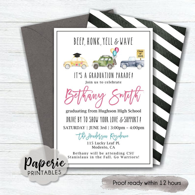 Graduation Parade Drive by Graduation Parade Invitation - Etsy