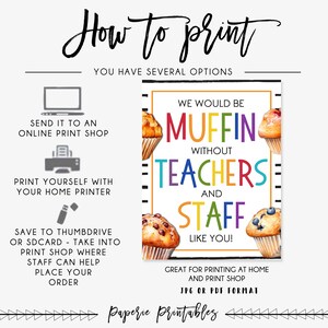 EDITABLE Muffin Teacher Appreciation Sign, Teacher Appreciation Muffin ...