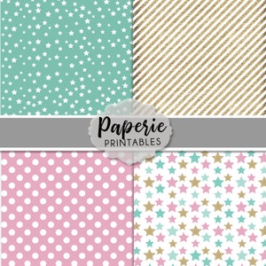 Twinkle Twinkle Little Star Pattern Digital Paper - 12x12 Digital ...