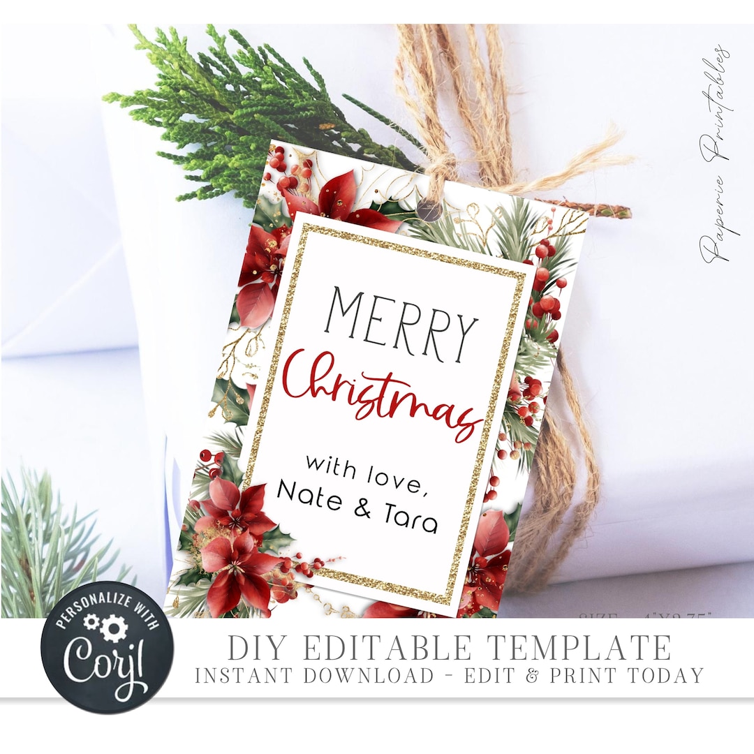 Editable Christmas Gift Tags, Christmas Tags Editable, Christmas Gift ...