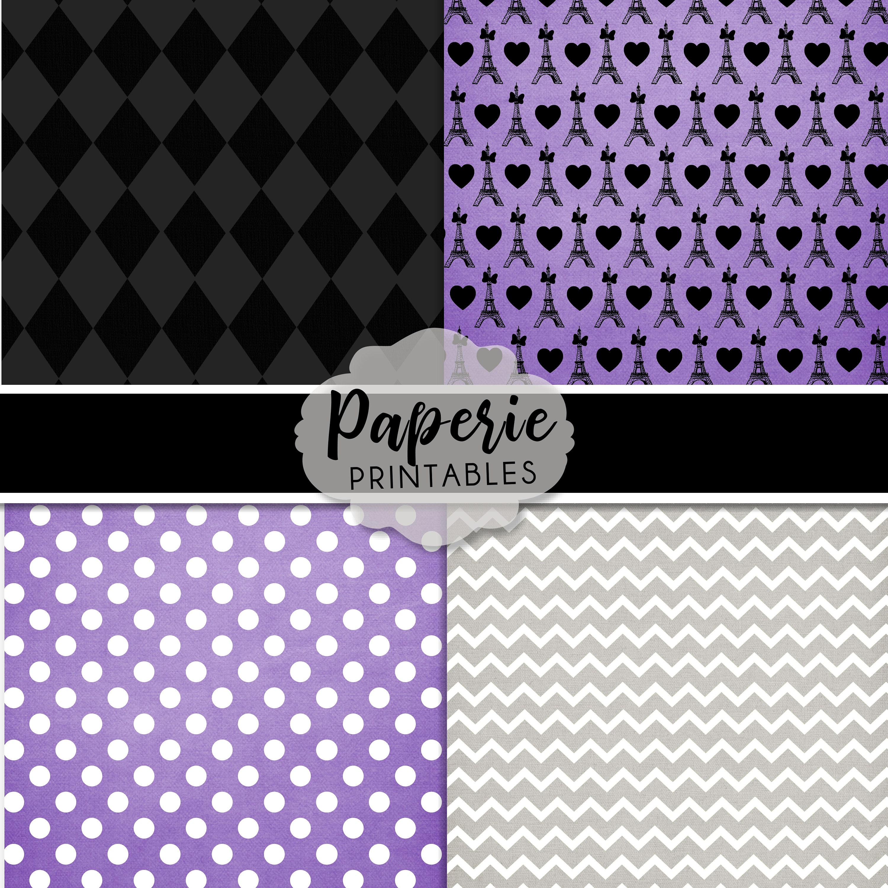 Paris Pattern Digital Paper 8.5x11 Digital Scrapbooking - Etsy