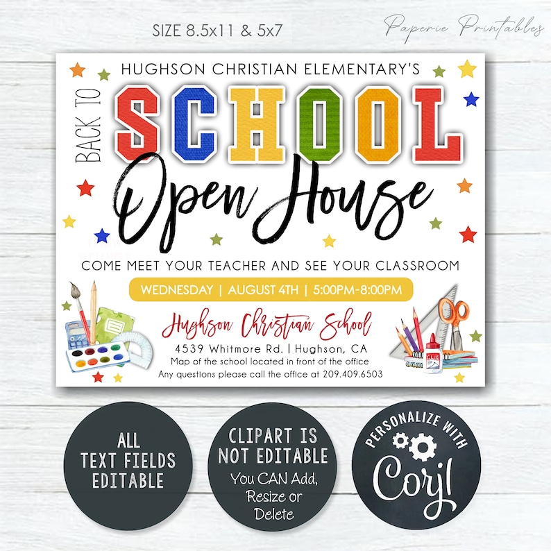 EDITABLE Back to School Open House Back to School Meet Your | Etsy