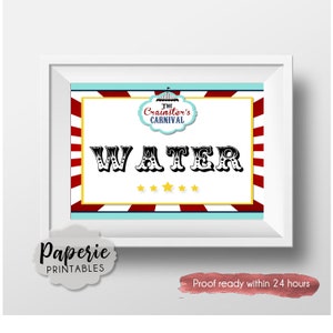 Carnival Party Signs Personalized Circus Signs Carnival Drinks Sign ...