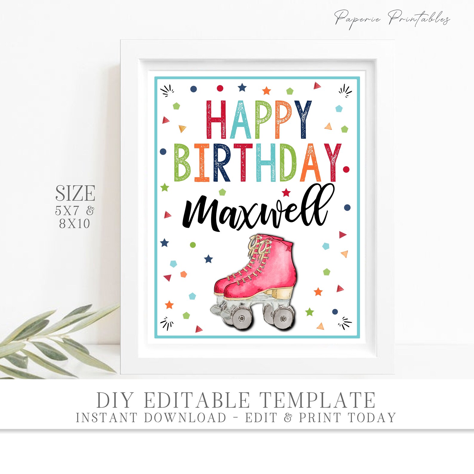 Editable Roller Skating Party Signs Skating Party Signs - Etsy