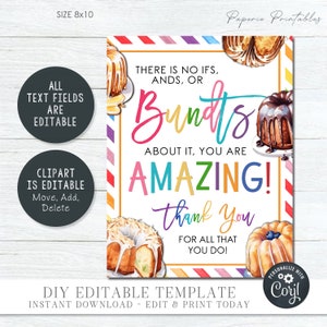 Editable Bundt Cake Teacher Appreciation Sign (digital Download) #TAW12 ...