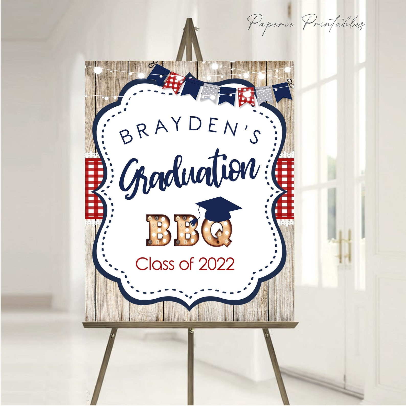 Editable Graduation Party Signs Graduation BBQ Party Signs - Etsy