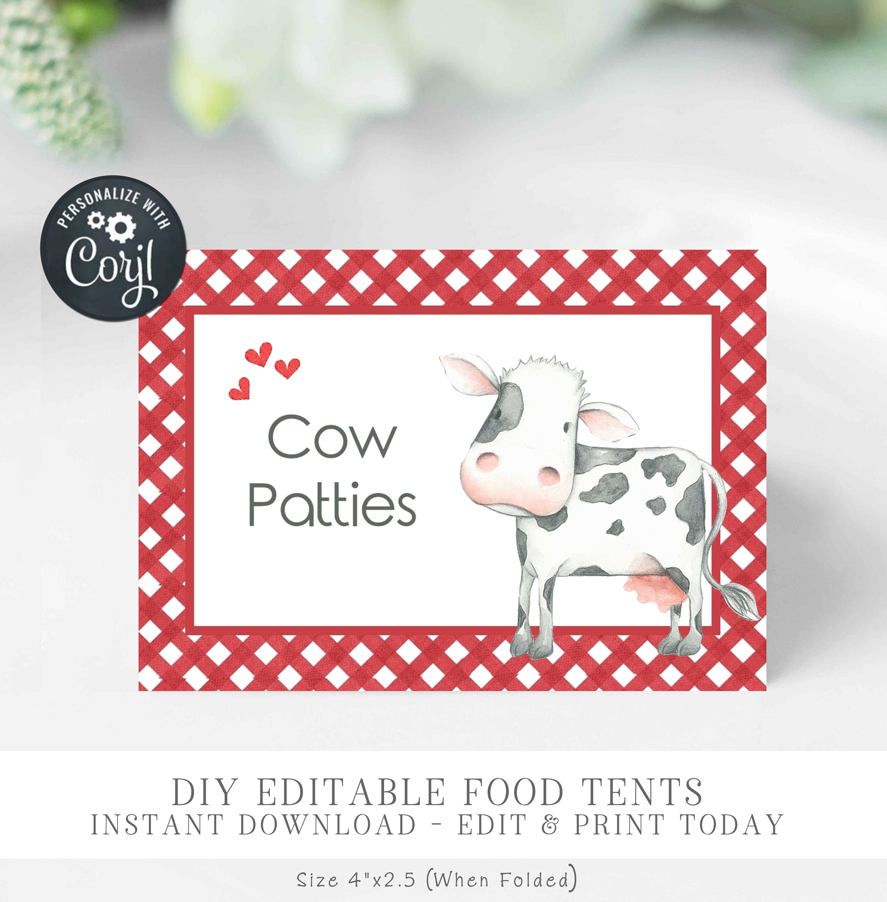 Editable Farm Animal Food Label Tent Cards (digital Download) #BP05 ...