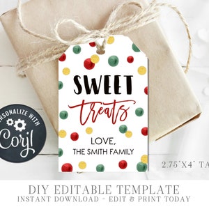 Editable Merry Christmas Gift Tags Christmas Gift Tags Sweet Treats ...