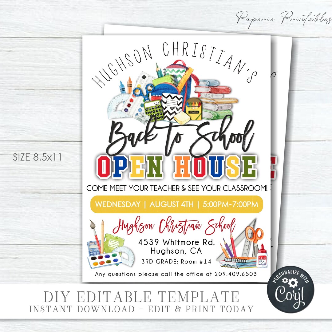 EDITABLE Back to School Open House - Back to School Meet Your Teacher ...