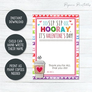 Valentine's Day Teacher Gift Card Holder, Thanks a LATTE Gift Card ...