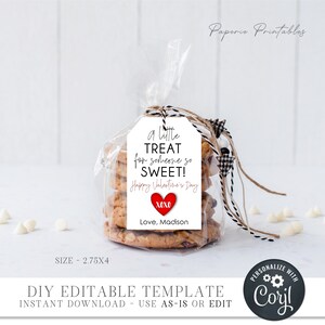 Editable Valentine's Day Gift Tag, A Little Treat for Someone Sweet ...