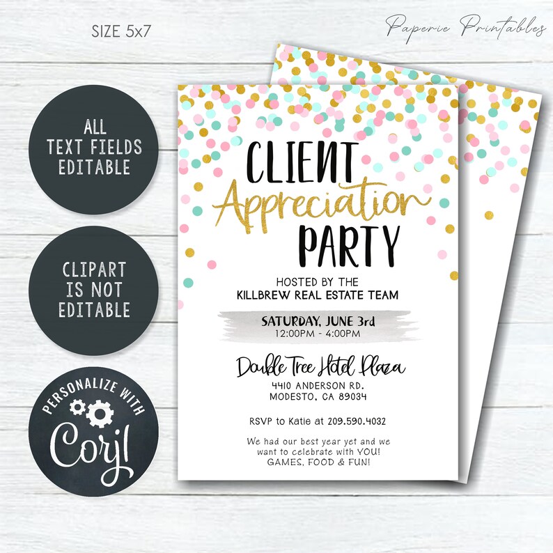 EDITABLE Client Appreciation Party Invitation Company Party - Etsy