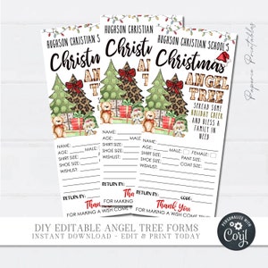 EDITABLE Angel Tree Flyer and Tags, Christmas Angel Tree Flyer, Angel ...