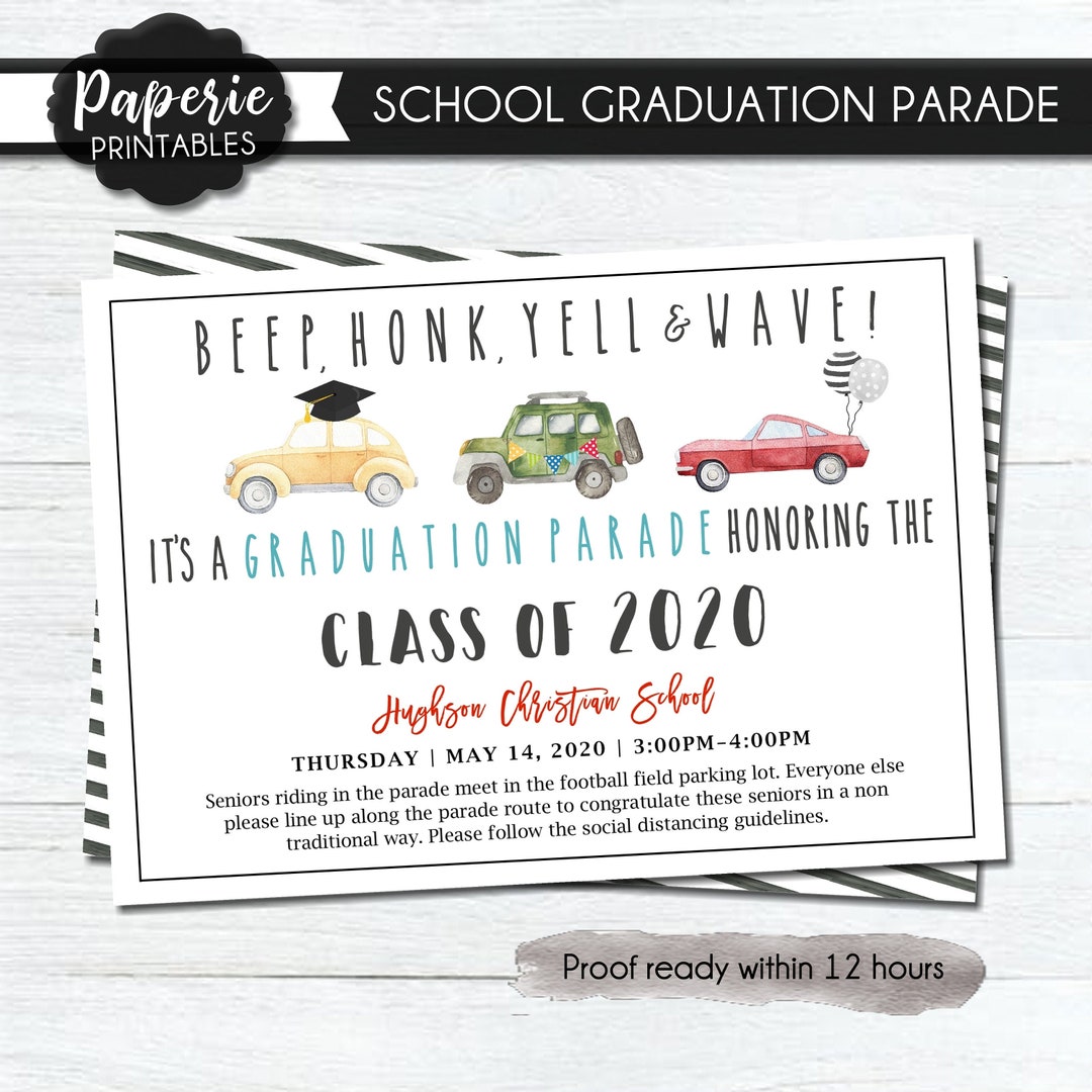 School Graduation Parade Drive by Graduation Parade - Etsy