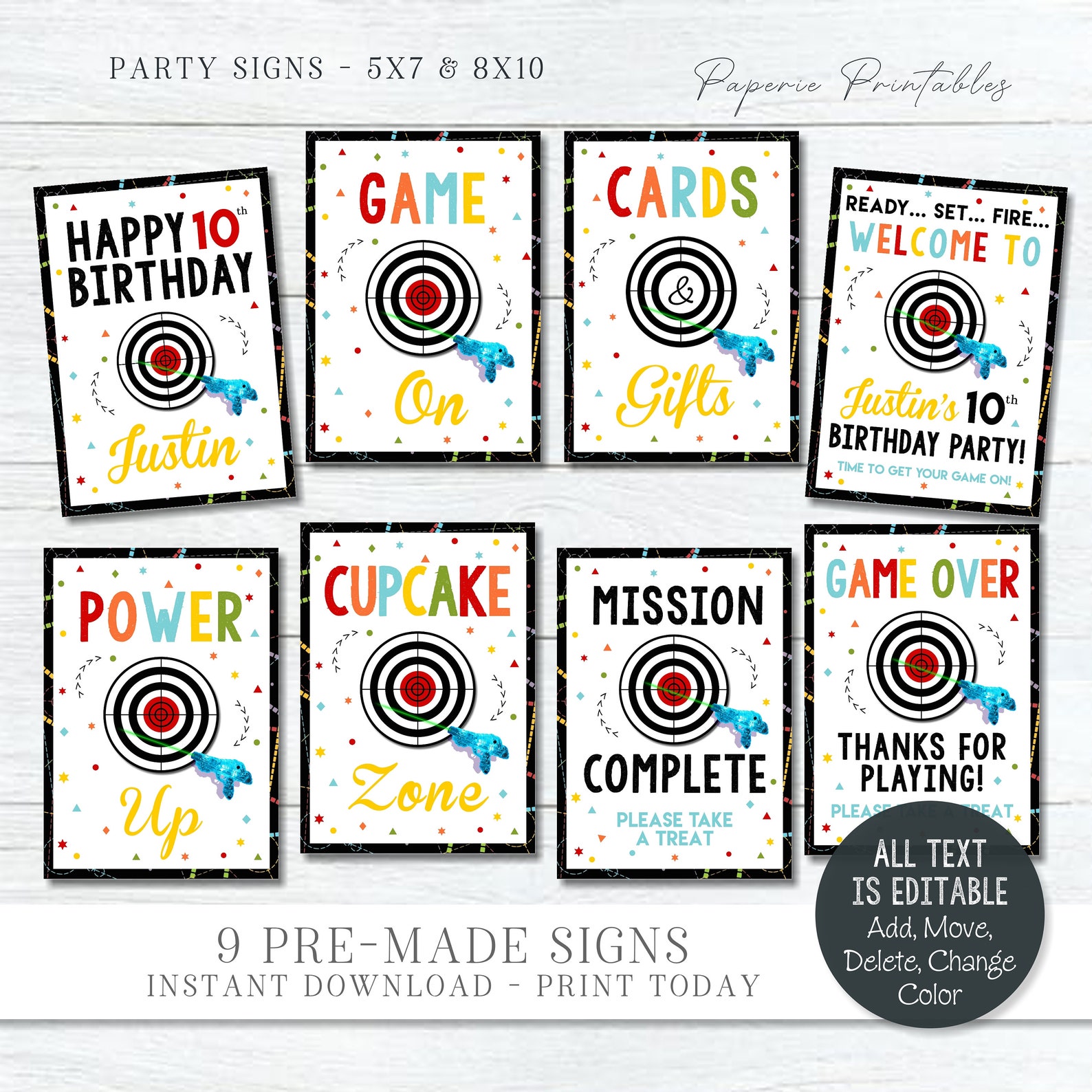 EDITABLE Laser Tag Party Signs DIY Laser Tag Party Signs - Etsy