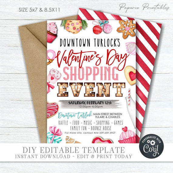 EDITABLE Valentine's Day Shopping Flyer Valentine's - Etsy