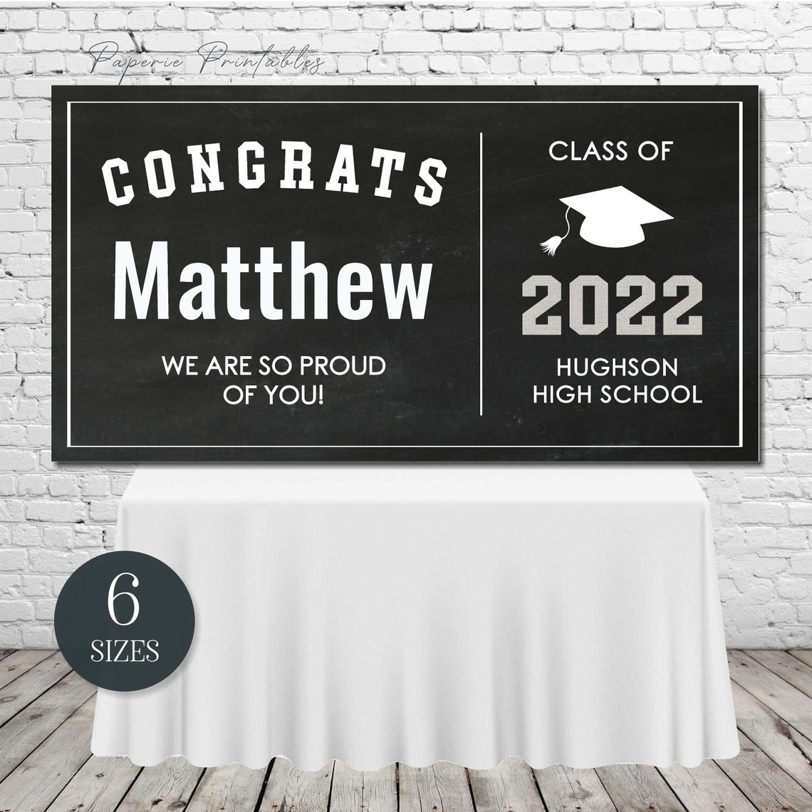 EDITABLE Graduation Banner Graduation Yard Sign Class of - Etsy