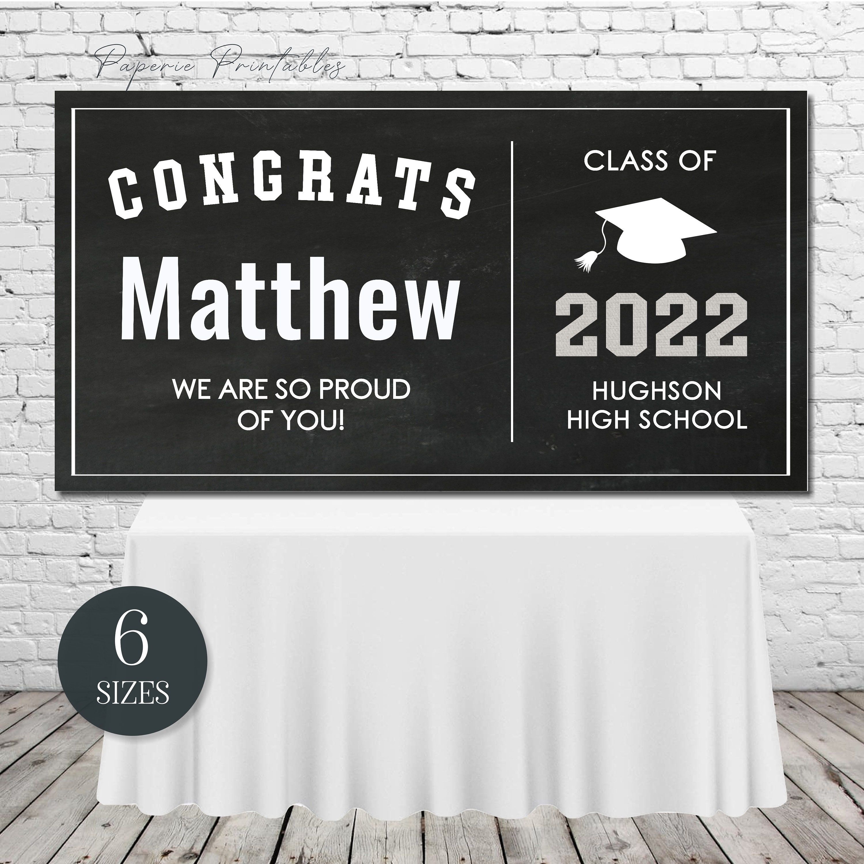EDITABLE Graduation Banner Graduation Yard Sign Class of - Etsy