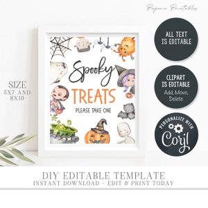 EDITABLE Halloween Party Food Labels, Halloween Party Decorations ...