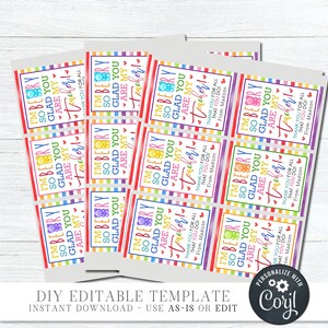 EDITABLE Teacher Appreciation Gift Tag, Gummy Bear Teacher Appreciation ...