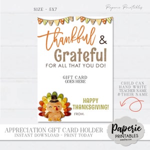 Editable Thanksgiving Gift Card Holder: Thanks a Latte (digital ...