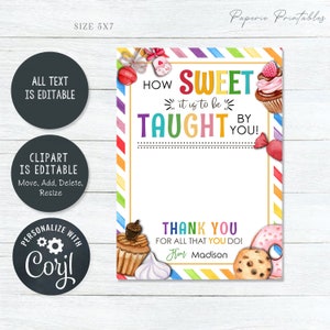 EDITABLE Teacher Appreciation Gift Card Holder, How SWEET It is to Be ...