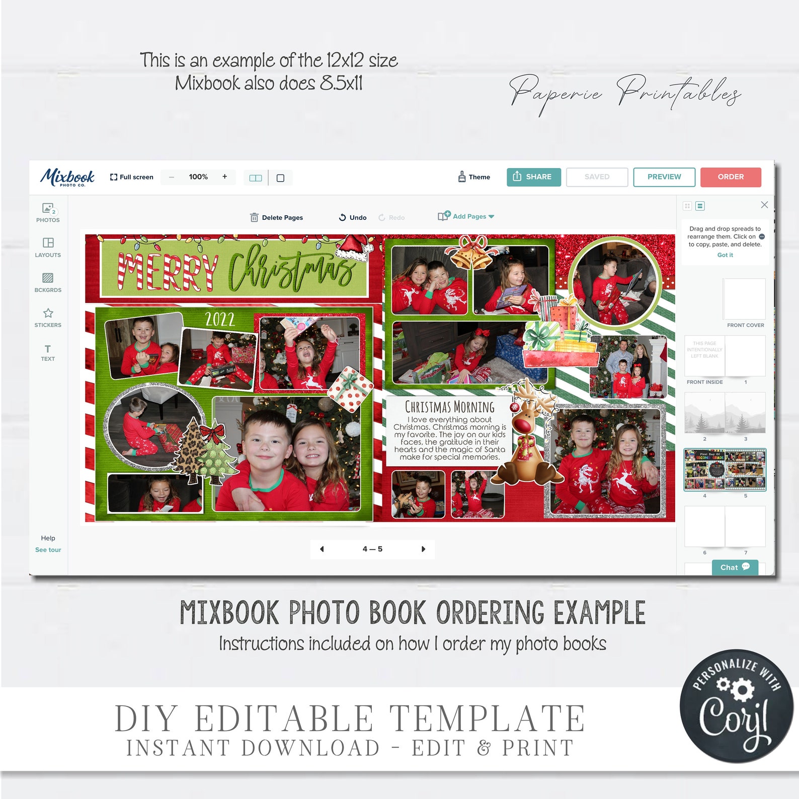 EDITABLE Scrapbooking Quick Pages Christmas Scrapbooking - Etsy