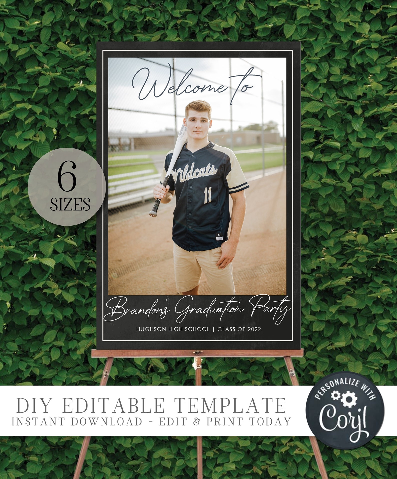 EDITABLE Graduation Welcome Sign Graduation Photo Sign | Etsy