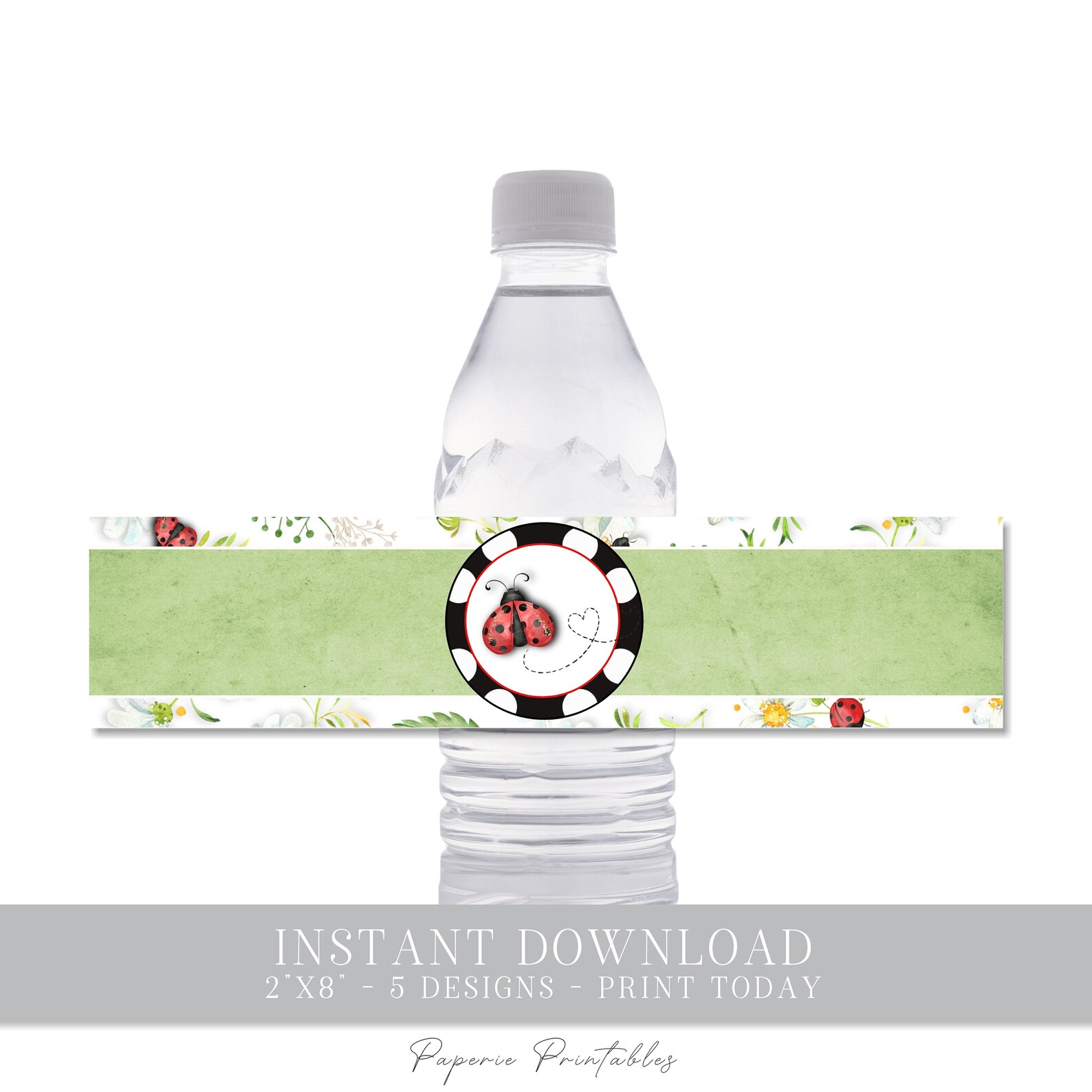 EDITABLE Ladybug Water Bottle Labels Ladybug Birthday - Etsy Canada