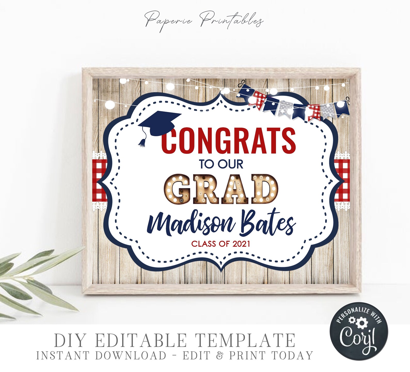 EDITABLE Graduation Yard Sign Class of 2023 Graduation Sign - Etsy