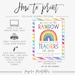 Rainbow Teacher Appreciation Sign: Editable Thank You Gift (digital ...