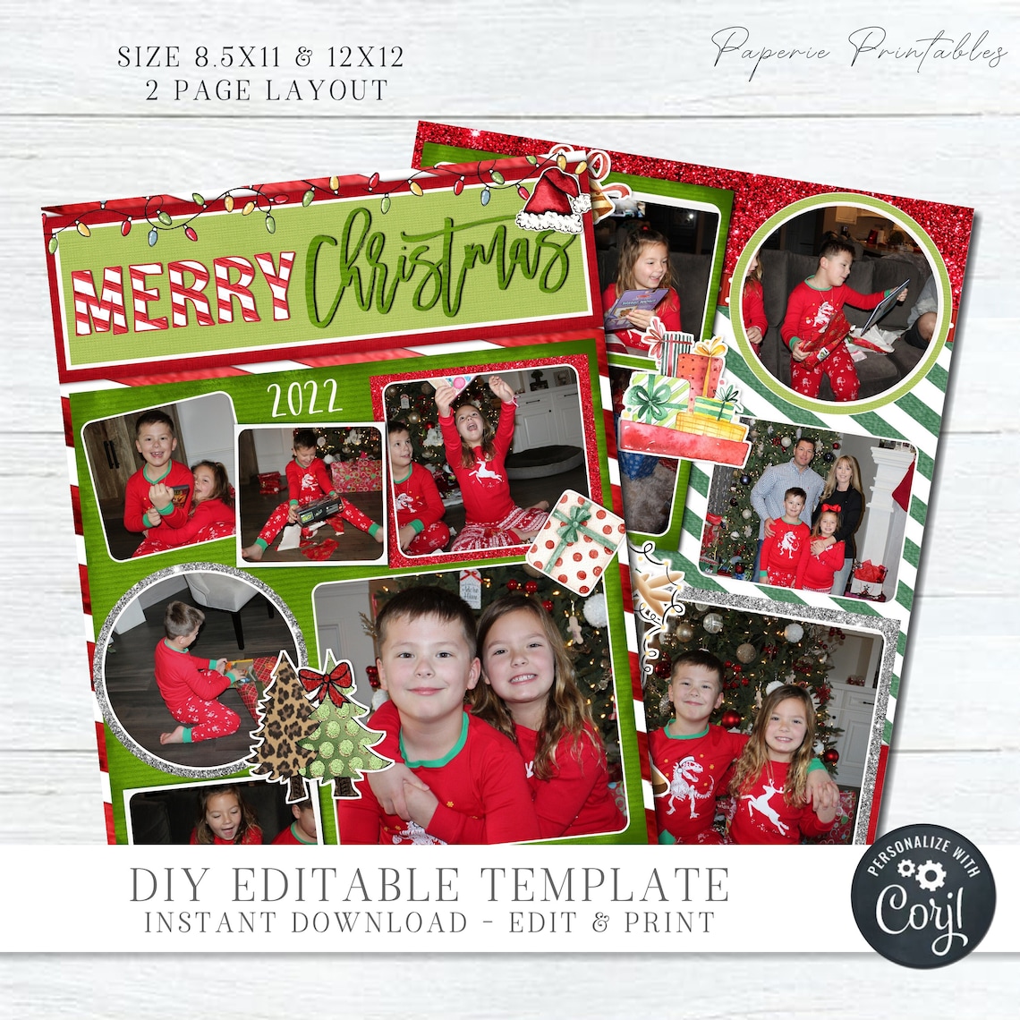 EDITABLE Scrapbooking Quick Pages Christmas Scrapbooking - Etsy